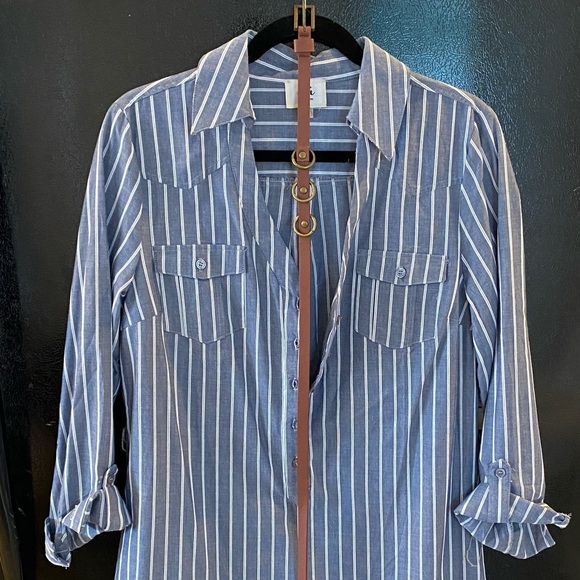 ECI | Dresses | Nwt Striped Shirt Dress With Belt | Poshmark